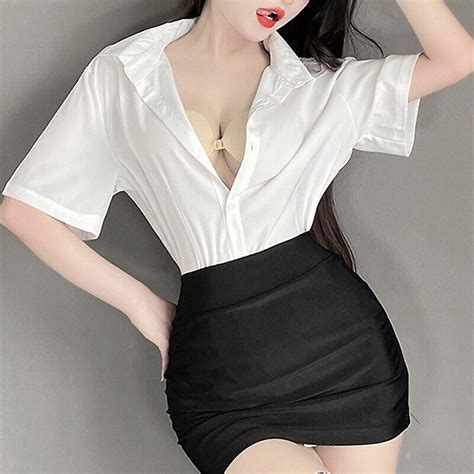 Women Secretary Uniform Teacher Sexy Lingerie Office Lady Dress Cosplay