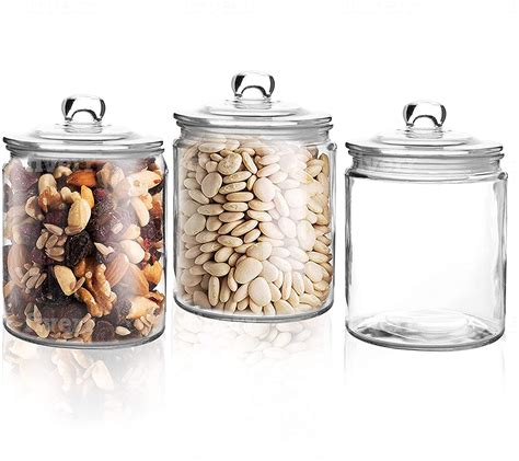 2 Pack 1 Gallon Mason Jar Glass Jar Wide Mouth With Plastic Lid