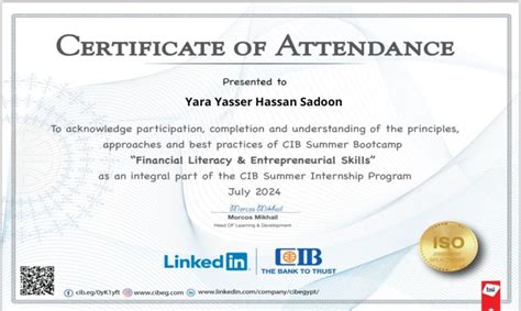 Yara Yasser On Linkedin Cibsummerintership2024