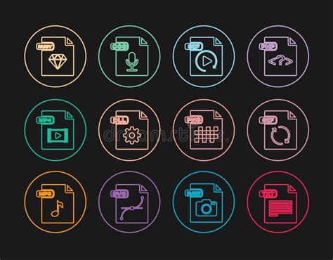 Set Line Txt File Document  Dll Mp4 Ruby Png And Ogg Icon