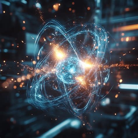 Energy Transformation Represented With Atomic Detail Premium Ai
