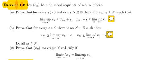 Solved Exercise 1 9 Let Xn Be A Bounded Sequence Of Real Chegg Com