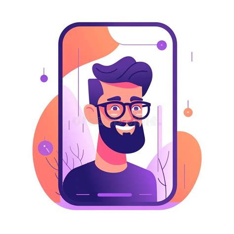 Generative Ai Face Recognition Technology Landing Stock Illustration