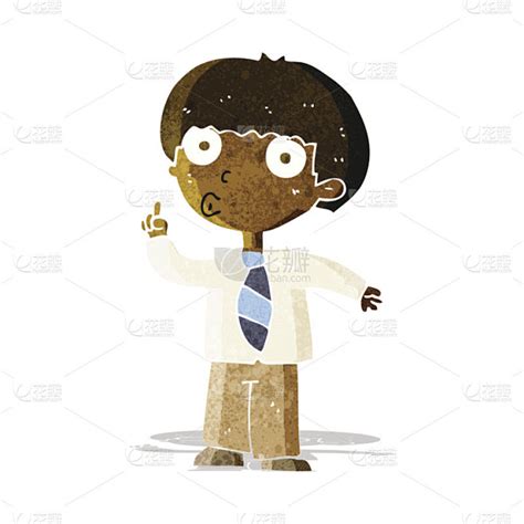 卡通学校男孩的问题