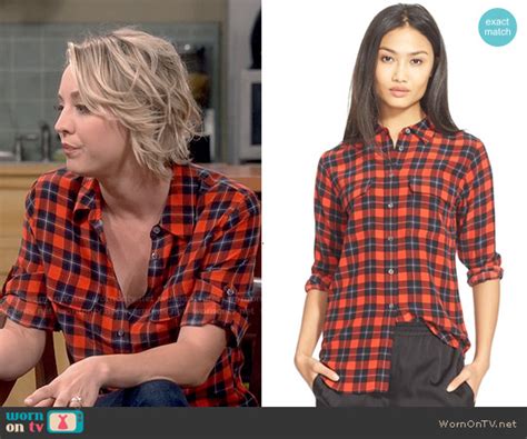 Wornontv Pennys Red Plaid Shirt On The Big Bang Theory Kaley Cuoco