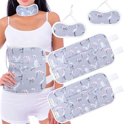 Amazon Com Weewooday 4 Pcs Castor Oil Pack Wrap Adjustable Unisex Neck Waist Compress Wrap Kits