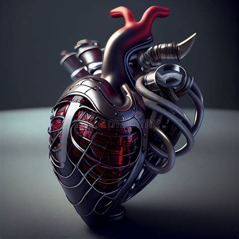 Futuristic Bionic Human Heart Prosthesis Stock Illustration Illustration Of Concept Love