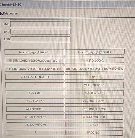 Solved Complete The Behavioral Vhdl Code Of An Arithmetic