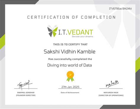 Sakshi Kamble On Linkedin Datascience Certification Learning Itvedant Dataanalytics
