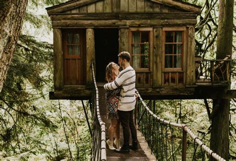 Couples Session At Treehouse Point Washington Treehouse Point Tree House Snoqualmie Falls