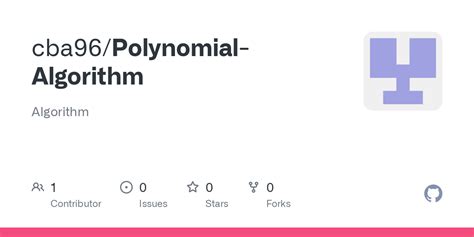 Github Cba Polynomial Algorithm Algorithm