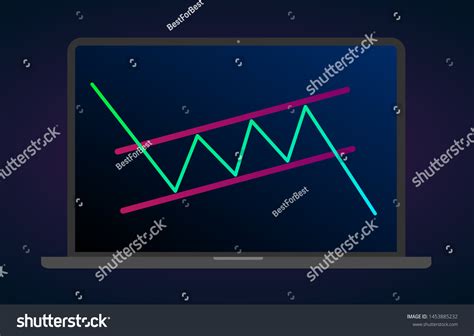 Bearish Rectangle Continuation Price Chart Pattern Stock Vector