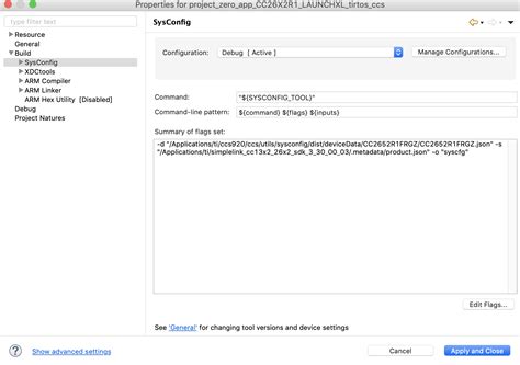 Ccslaunchxl Cc26x2r1 Error In Sysconfig File For Projectzeroapp