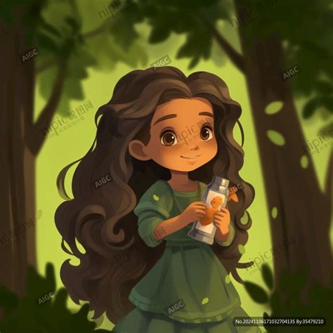 ai创作图儿插女孩 儿插广告 森林卡通女孩 森林里的小女孩插画 儿插人物插画 小女孩儿插 采药卡通女孩 女孩卡通形象原创 森系人物插画 卡通森