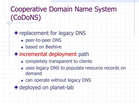 Ppt Codons A High Performance Alternative For The Domain Name System