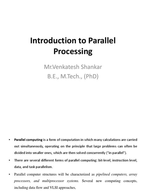 introduction to parallel processing pdf central processing unit