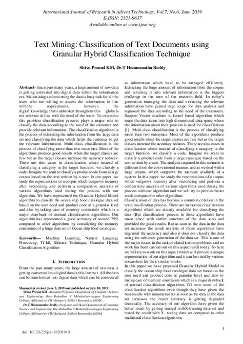 Pdf Text Mining Classification Of Text Documents Using Granular