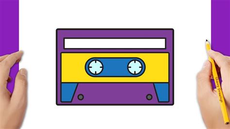 How To Draw A Cassette Tape Easy Youtube