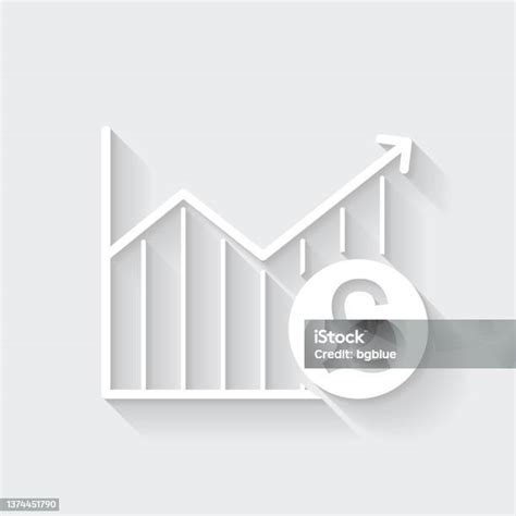 파운드 동전으로 그래프를 성장 빈 배경에 긴 그림자아이콘 플랫 디자인 0명에 대한 스톡 벡터 아트 및 기타 이미지 0명 3