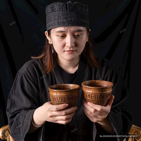 Ai创作图赤土陶女献纳者头像 古人宴请喝酒蜡像 赤土陶男献纳者头像 刻符钵 古代韩国男人 陶女子供奉头像 祭祀品陶器 宗教祭祀盛酒礼器 陶艺场景人物 韩国热石碗 陶女性供奉头像 黑定碗 赤土陶