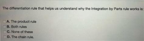 Answered The Differentiation Rule That Helps Us Understand Why The