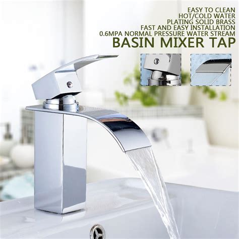 Home Improvement Bathroom Fixtures 3 Colors Led Chrome Waterfall Square