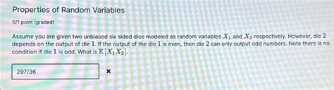 Solved Properties Of Random Variables Point Graded Chegg