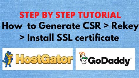 How To Generate Csr Rekey And Install Ssl Certificate On Godaddy Cpanel Linux Hosting Server