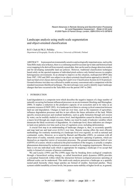 Pdf Landscape Analysis Using Multi Scale Segmentation And Object Oriented Classification