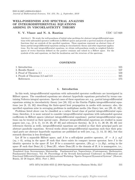 Well Posedness And Spectral Analysis Of Integrodifferential Equations Arising In Viscoelasticity