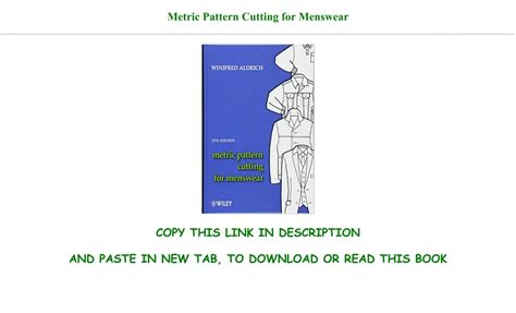 Metric Pattern Cutting For Menswear