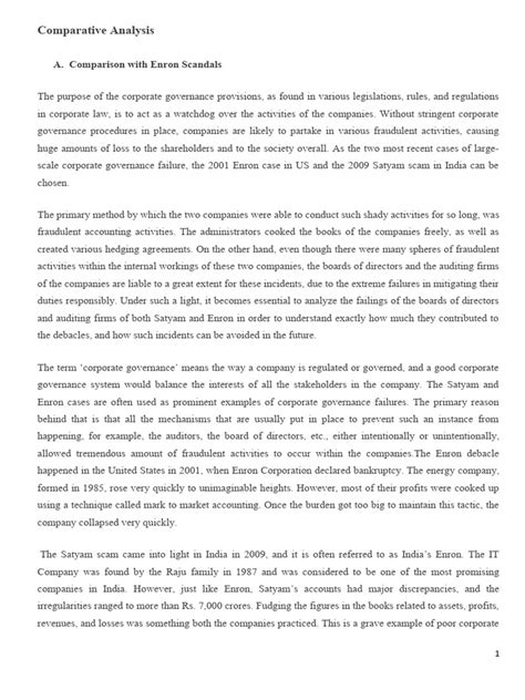 Comparative Analysis Pdf Enron Gross Margin