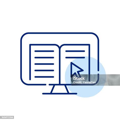 데스크톱 컴퓨터에서 전자책 읽기 픽셀 퍼펙트 편집 가능한 획 아이콘 가상현실에 대한 스톡 벡터 아트 및 기타 이미지 가상현실 교습 교육 Istock