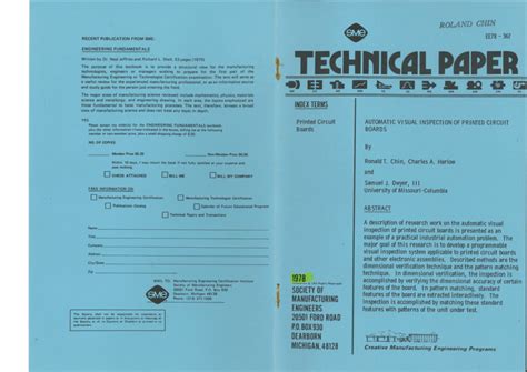 PDF Automatic Visual Inspection Of Printed Circuit Boards