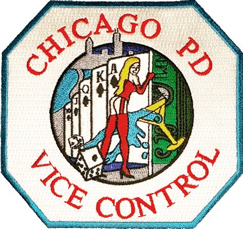 Chicago Police Shoulder Patch Vice Control Octagon Blue Chicago