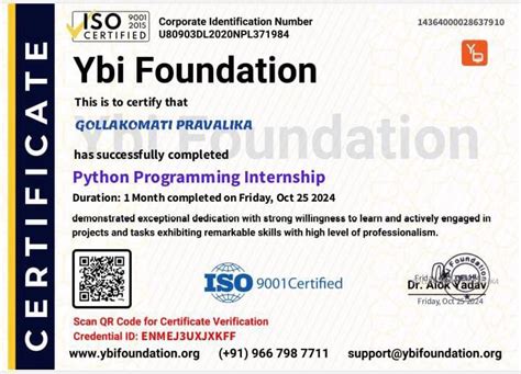 Gollakomati Pravalika On Linkedin Ybifoundation Python