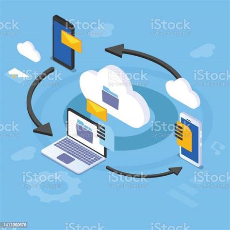 클라우드 기술 아이소메트릭 3d Brand Name Smart Phone에 대한 스톡 벡터 아트 및 기타 이미지 Brand