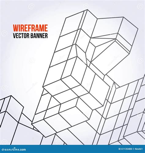 Wireframe Mesh Cubes Stock Vector Illustration Of Design