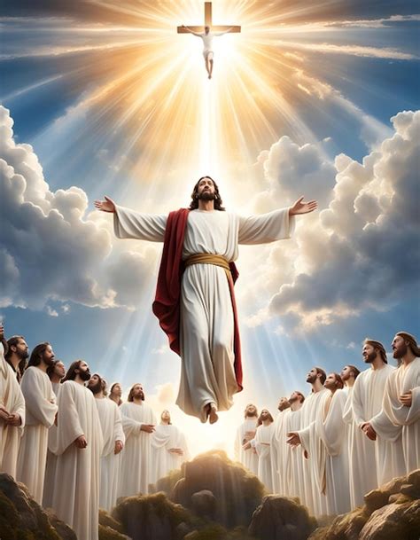 A Picture Of Jesus On The Cross Of Jesus Premium Ai Generated Image