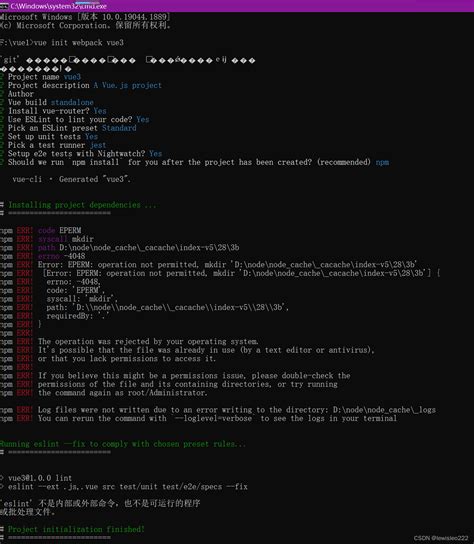 Vue创建项目失败！vue 无法创建项目 Csdn博客