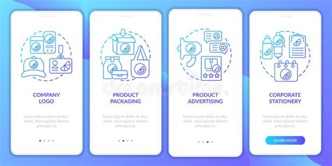Corporate Brand Identity Onboarding Mobile App Page Screen With Concepts Stock Vector
