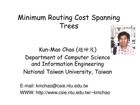 Ppt Minimum Routing Cost Spanning Trees Powerpoint Presentation Free