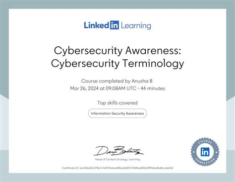 Anusha B On Linkedin Certificate Of Completion