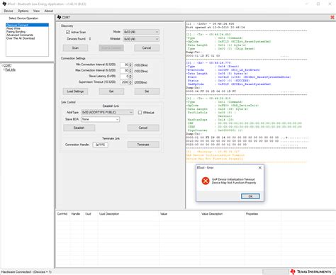Simplelink Cc2640r2 Sdk Btool In Sdk 220 Gives Gap Device Initialization Timeout Bluetooth