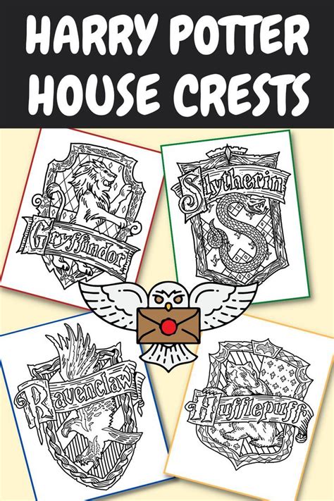 Harry Potter House Crests Harry Potter Coloring Pages Harry Potter