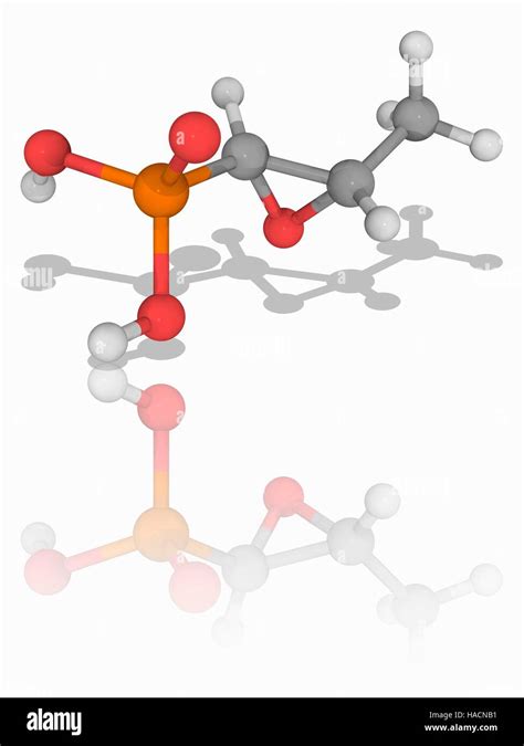 Fosfomycin Molecular Model Of The Broad Spectrum Antibiotic Fosfomycin C3 H7 O4 P Also Known