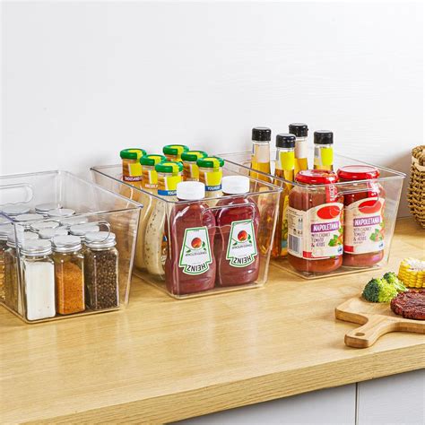 Mint Pantry® 6 Pack Clear Pantry Organizer Bins Plastic Containers
