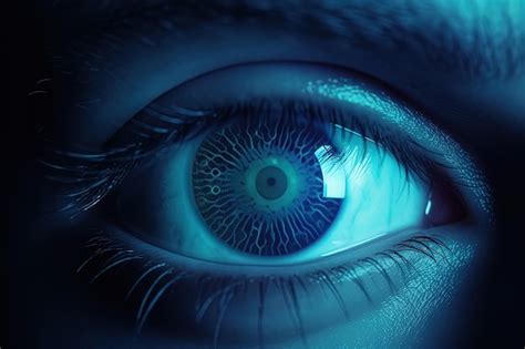 Premium Ai Image Eye With Technology For Futuristic Vr Biometric And Retinal Scanning Personal