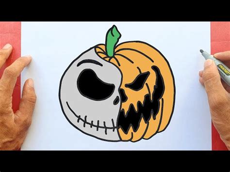 Scary Pumpkin Drawing Step By Step