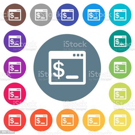 라운드 컬러 배경에서 운영 체제 명령 터미널 평면 흰색 아이콘 갈색에 대한 스톡 벡터 아트 및 기타 이미지 갈색 고객